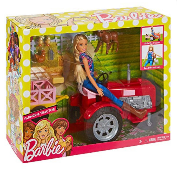 Barbie 2017 Barbie Farmer & Tractor Play Set, You Can Be Anything, Mat ...