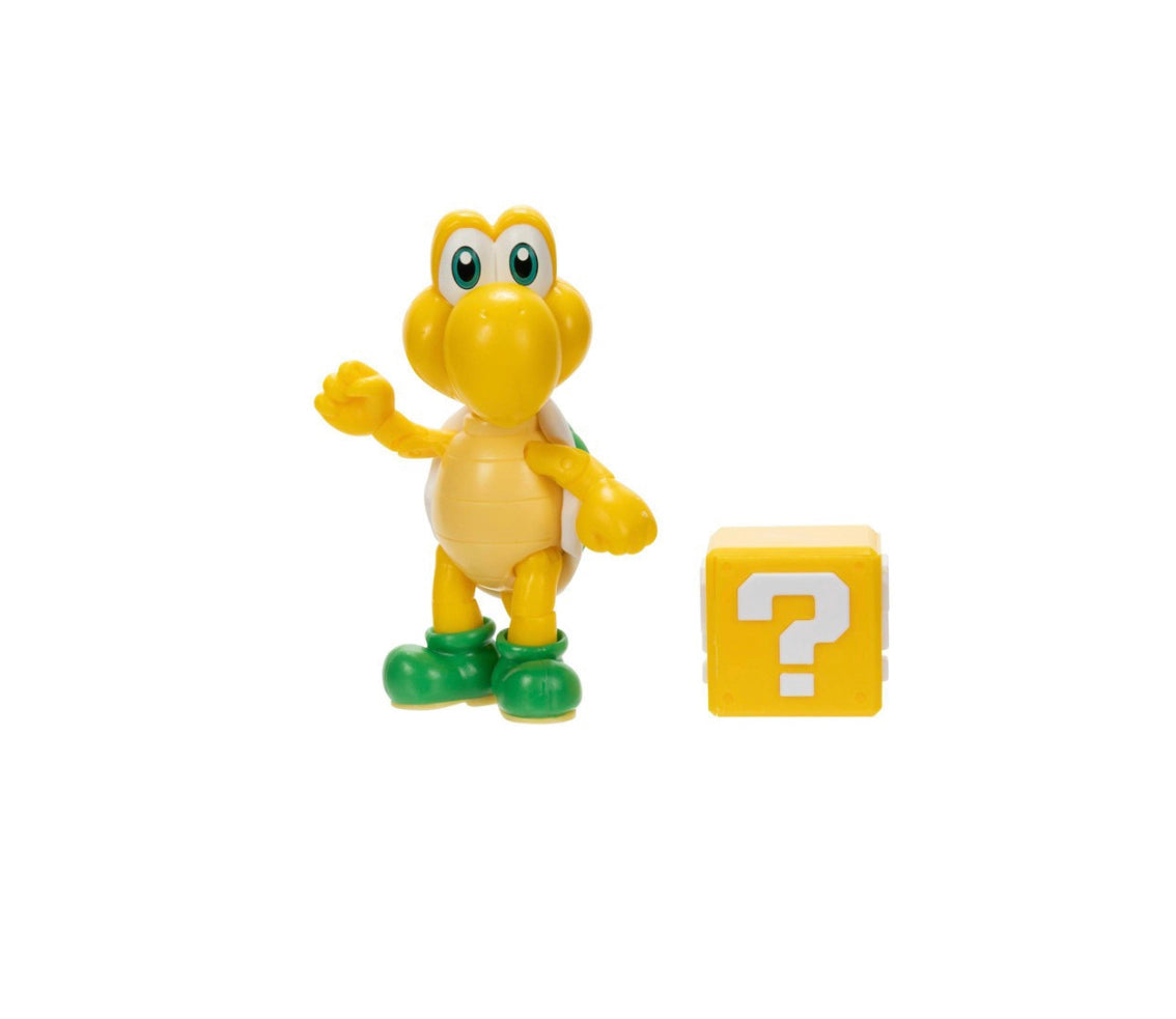 Nintendo Super Mario 4” Green shell Koop Troopa with ? Block 2023 Acti ...
