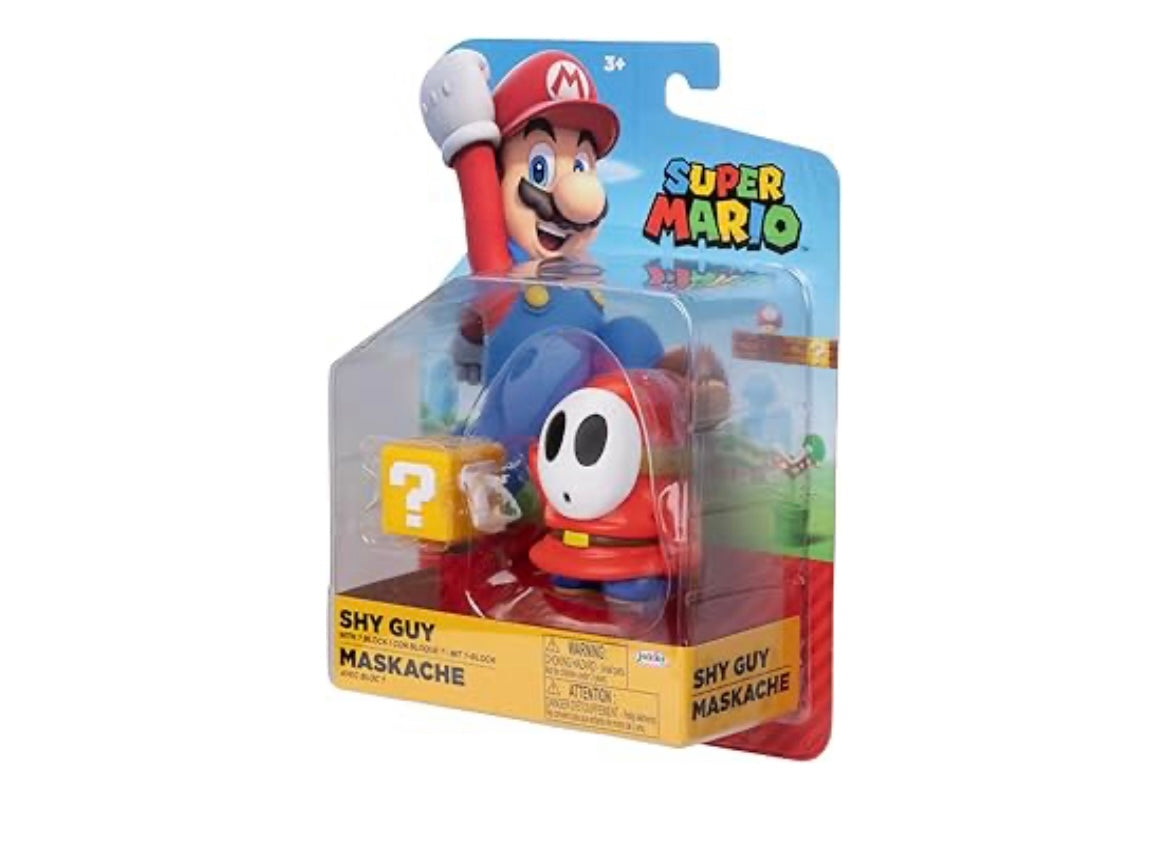 Nintendo Super Mario 4” Shy Guy with ? Block 2023 Action Figure Set – A ...