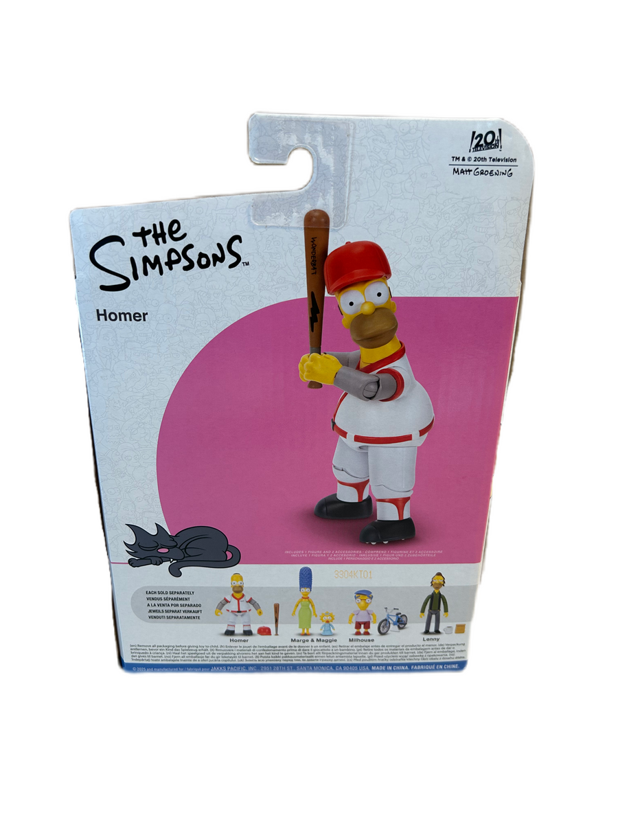 The Simpsons Homer Simpson in Baseball Uniform 5" Articulated Figure W ...