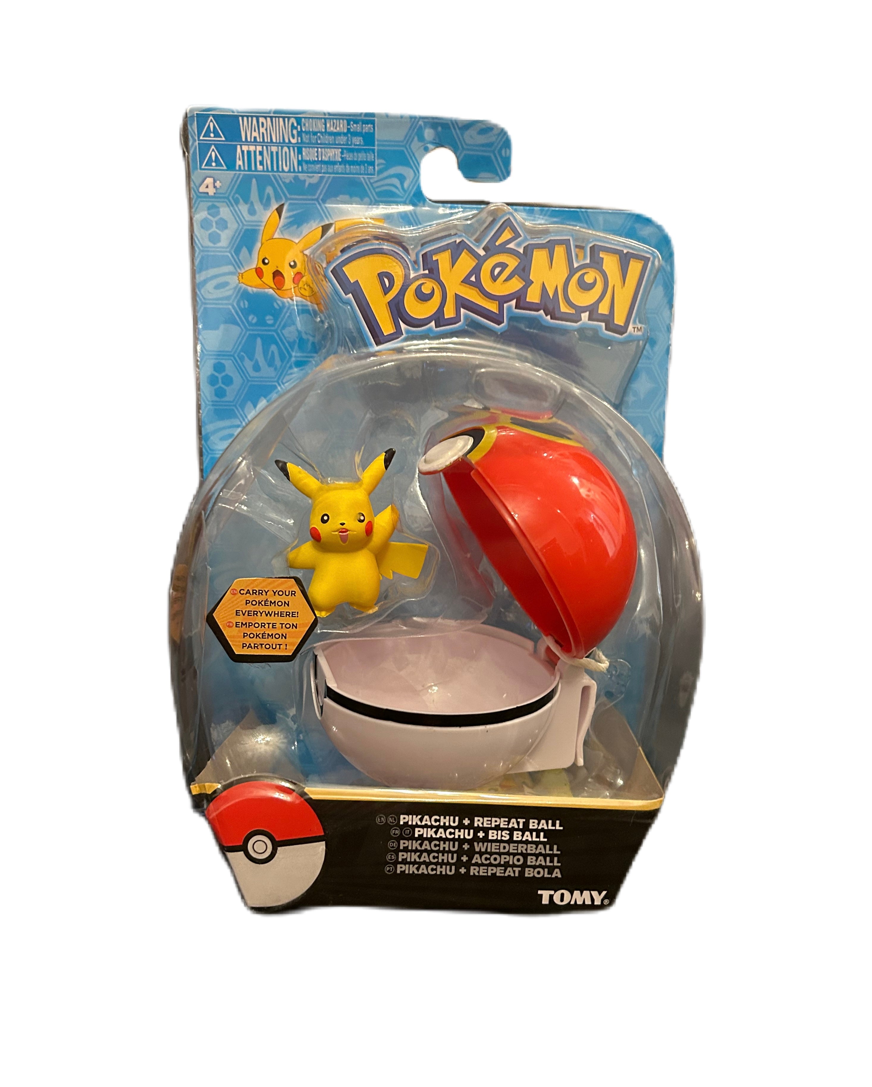 Pokémon Clip N’ Carry Ball With Pikachu Figure 2017 TOMY Carry your Po ...