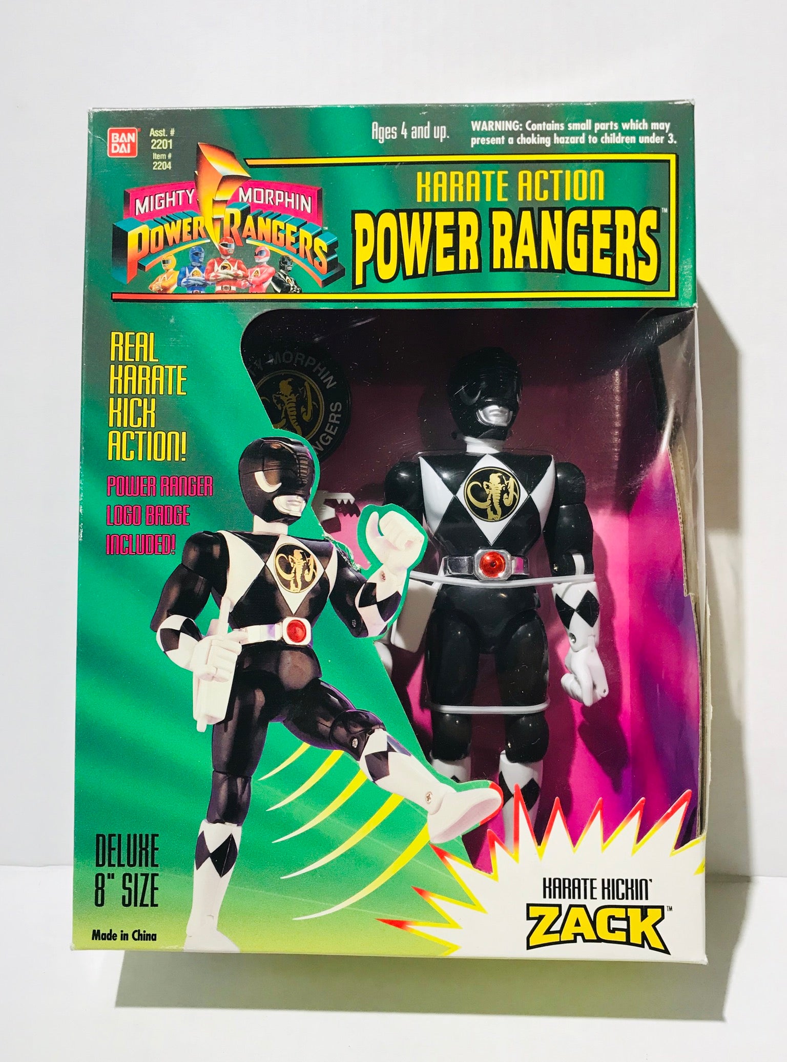 Vintage toy 1994 Mighty Morphin Power Rangers Karate Kickin’ Zack Blac ...